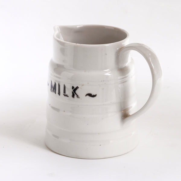 Antique Ironstone Milk Jug with "MILK" transfer – A G Hendy & Co Homestore